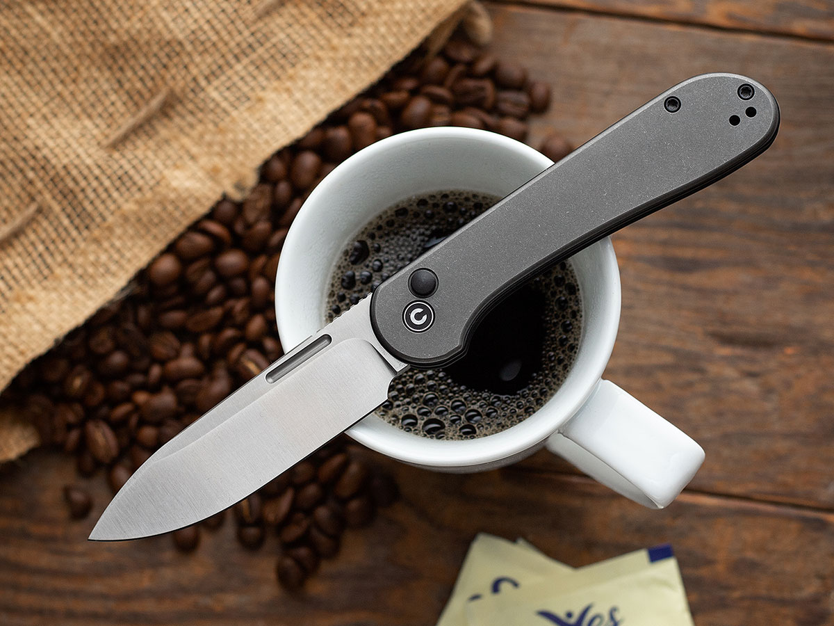 CIVIVI KC Exclusive Titanium Button Lock Elementum with Premium 20CV ...